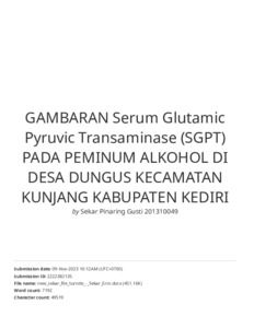 Gambaran Serum Glutamic Pyruvic Transaminase (Sgpt) Pada Peminum ...
